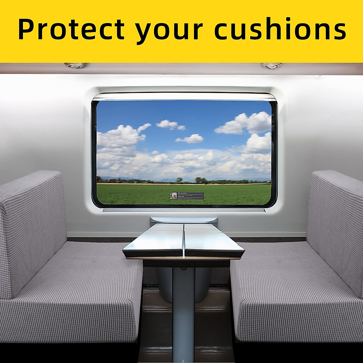 Tlswshsy RV Dinette Cushion Covers-Stretchable Loveseat Sofa Furniture Protector -Elastic Camper Cushion Slipcoversfor RV Camper Car Bench (Grey)