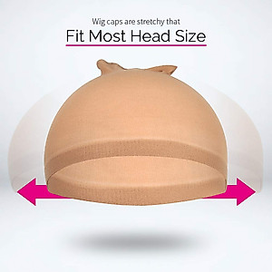 Fandamei 4 pieces Light Brown Stocking Wig Caps Stretchy Nylon Wig Caps for Women