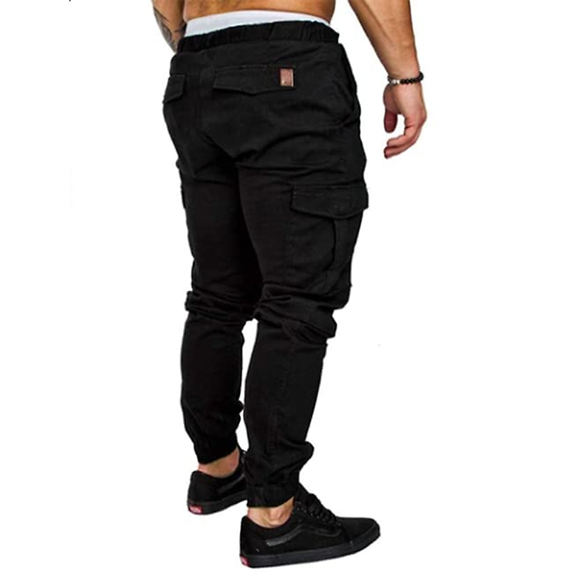 GM MGBOYGYM Mens Fashion Joggers Sports Pants - Cotton Cargo Pants Sweatpants Trousers Mens Long Pants Black-M