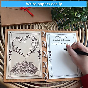 DEPLEE Heart Tree Wooden Cards, Anniversary Card for Her with Romantic Wood Card Design, Love Wood Greeting Card, Happy Anniversary Card Wood, Birthday Cards for Women, Mothers, Wife, Mom |6x8 in