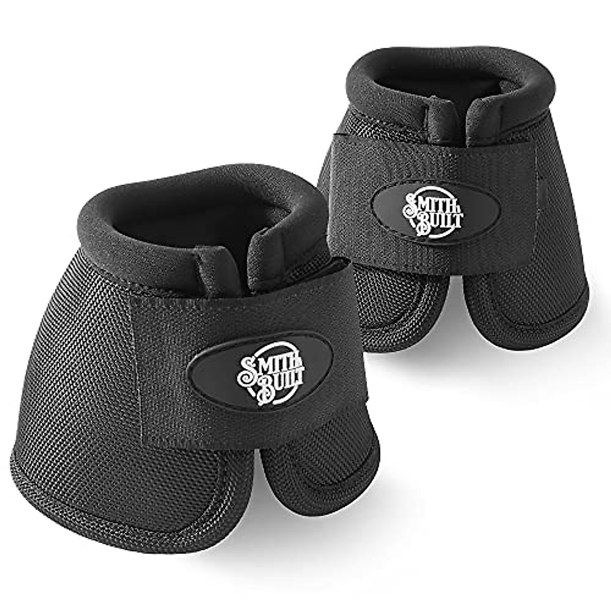 SmithBuilt Equine Hoof Overreach No Turn Ballistic Bell Boots for Horses, Black - Medium