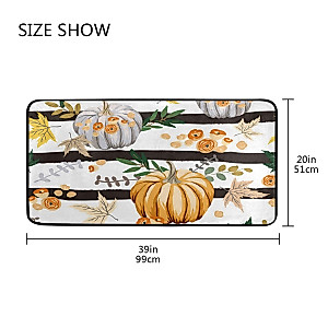susiyo Kitchen Mat Fall Autumn Orange Pumpkins Kitchen Rug Mat Anti-Fatigue Comfort Floor Mat Non Slip Oil Stain Resistant Easy to Clean Kitchen Rug Bath Rug Carpet for Indoor Outdoor Doormat