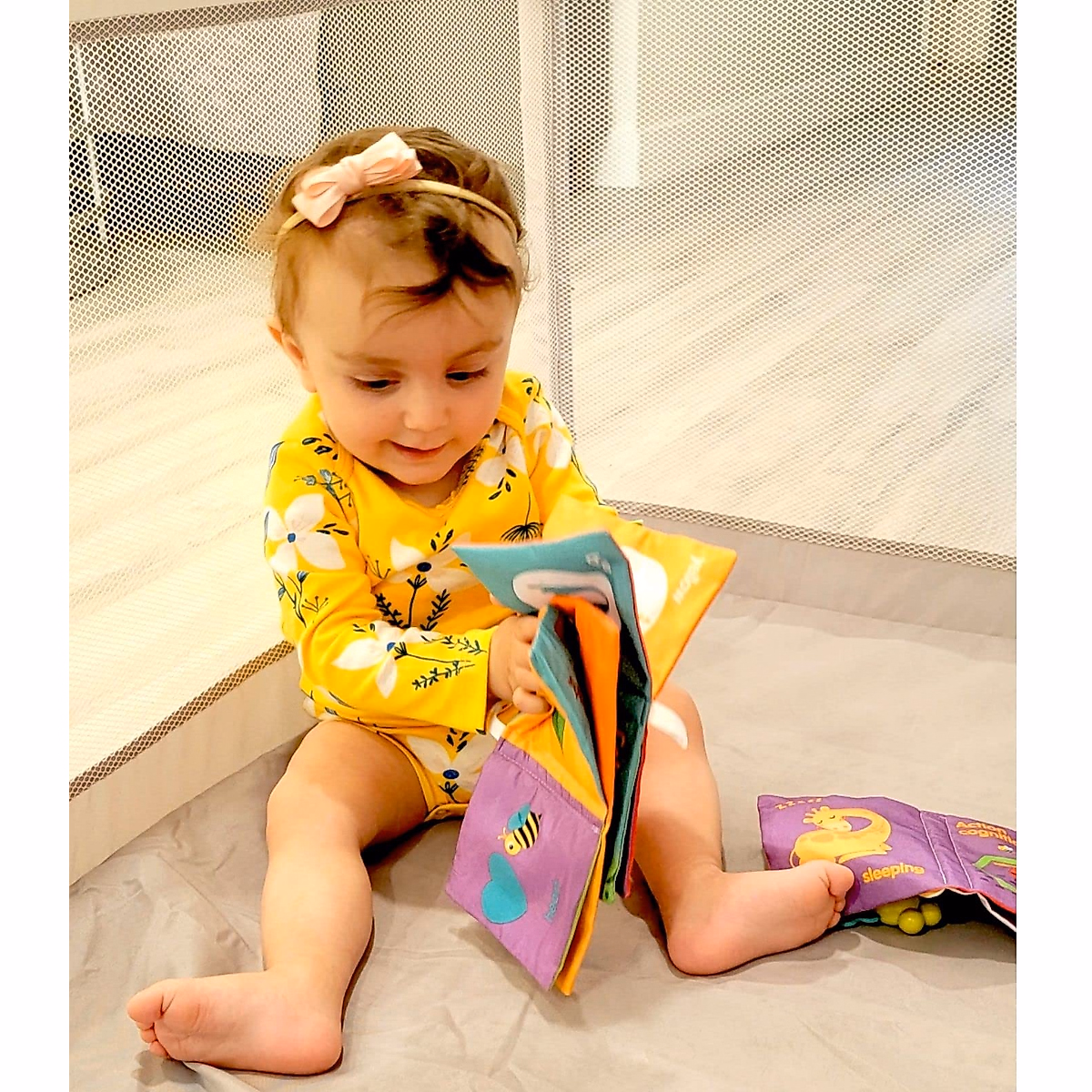 Kids Melody Baby Non-Toxic Cloth Book Set, Crinkle Books with Rustling Sound - Pack of 6