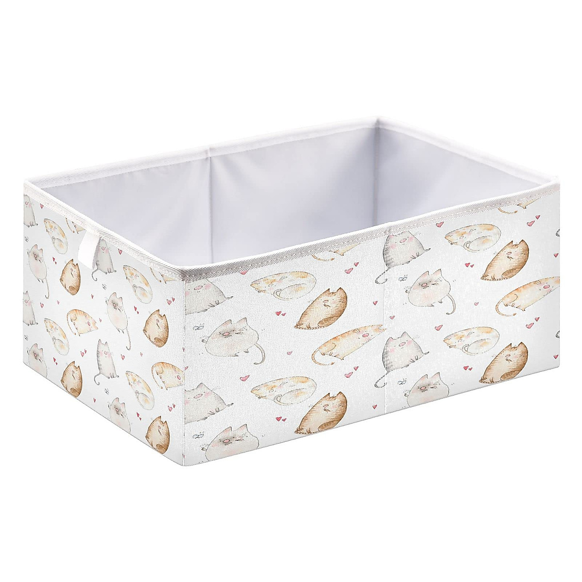 Kigai Cute Funny Cat Rectangular Storage Bins - 16x11x7 In Large Foldable Storage Basket Fabric Storage Baskes Organizer for Toys, Books, Shelves, Closet, Home Decor