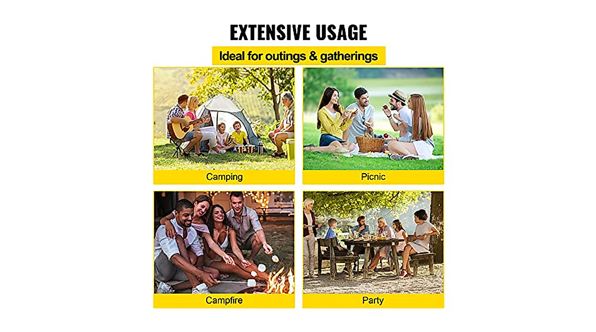 VEVOR Heavy Duty Campfire Grill - 24" Swivel Design