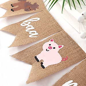Oink Baa Moo I am Two Banner - Farm Second Birthday, Burlap Birthday Banner, Farm 2nd Birthday, Farm Theme Birthday, Farm Animals Birthday