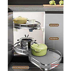 JayHumphrey Swing Left/Right Blind Corner Cabinet Pull Out, Soft Close 2 Tier Swing Tray Corner Cabinet Pull Out Blind Shelf Organizer for 36inch Cabinet, Right Open