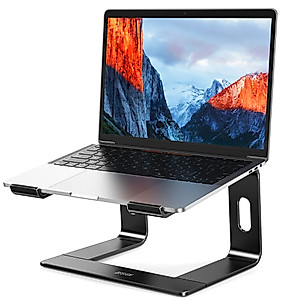 BESIGN LS03 Aluminum Laptop Stand, Ergonomic Detachable Computer Stand, Riser Holder Notebook Stand Compatible with Air, Pro, Dell, HP, Lenovo More 10-15.6" Laptops, Black
