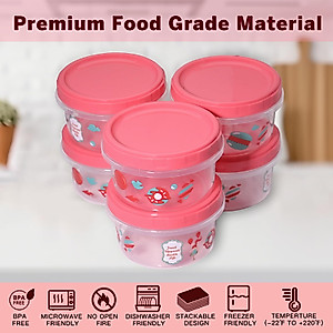Caylielam 8oz Small Container with Lids, 6 Pack Stackable Food Storage Snack Containers for Kid, Reusable Plastic Lunch Bento Leakproof Sauce Condiment Meal Prep Box, Freezer & Dishwasher Safe, Red