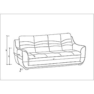 Blackjack Furniture Radford Leather Air/Match Upholstered Modern Living Room Sofa, Beige