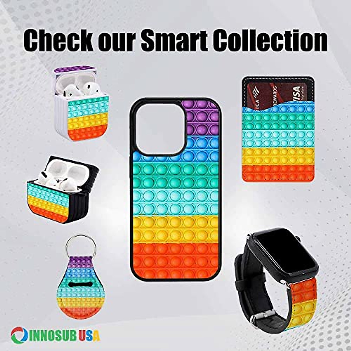 Sublimation Blank Case Compatible with AirPods/AirPods 2 - Black DIY Plastic Cover Made by INNOSUB USA