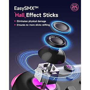 EasySMX X05 2.4g Wireless Gaming Controller for PC/Steam/iPhone/Android/Switch - Bluetooth Controller Gamepad with Hall Effect, RGB Lights and Turbo, Anti-Drift Controller