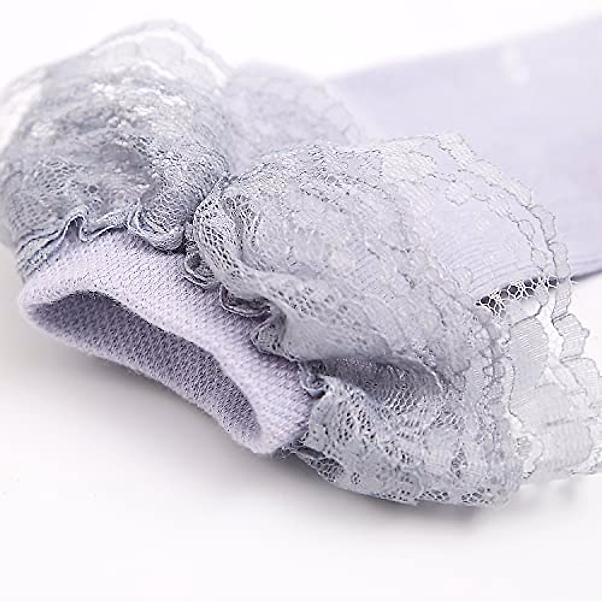 Mini angel Baby Girl Socks 5 Pairs Toddler Triple Ruffle Lace Socks Dress Frilly Ankle Socks (Triple Lace,3-5 Years)