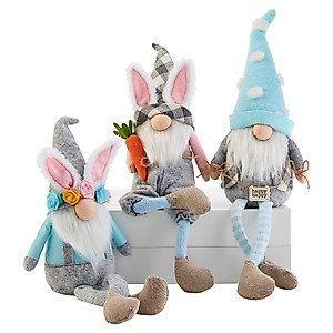 Mud Pie Happy Sign Dangle Leg Gnome, 9"" x 4""" (42600648H)
