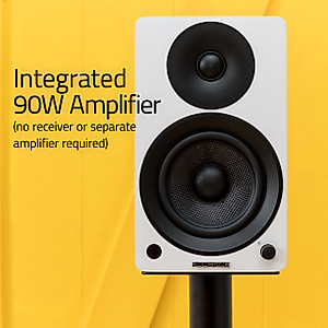 Fluance Ai41 Powered 2-Way 2.0 Stereo Bookshelf Speakers with 5" Drivers, 90W Amplifier for Turntable, TV, PC and Bluetooth 5 Wireless Music Streaming with RCA, Optical, Subwoofer Out (Natural Walnut)