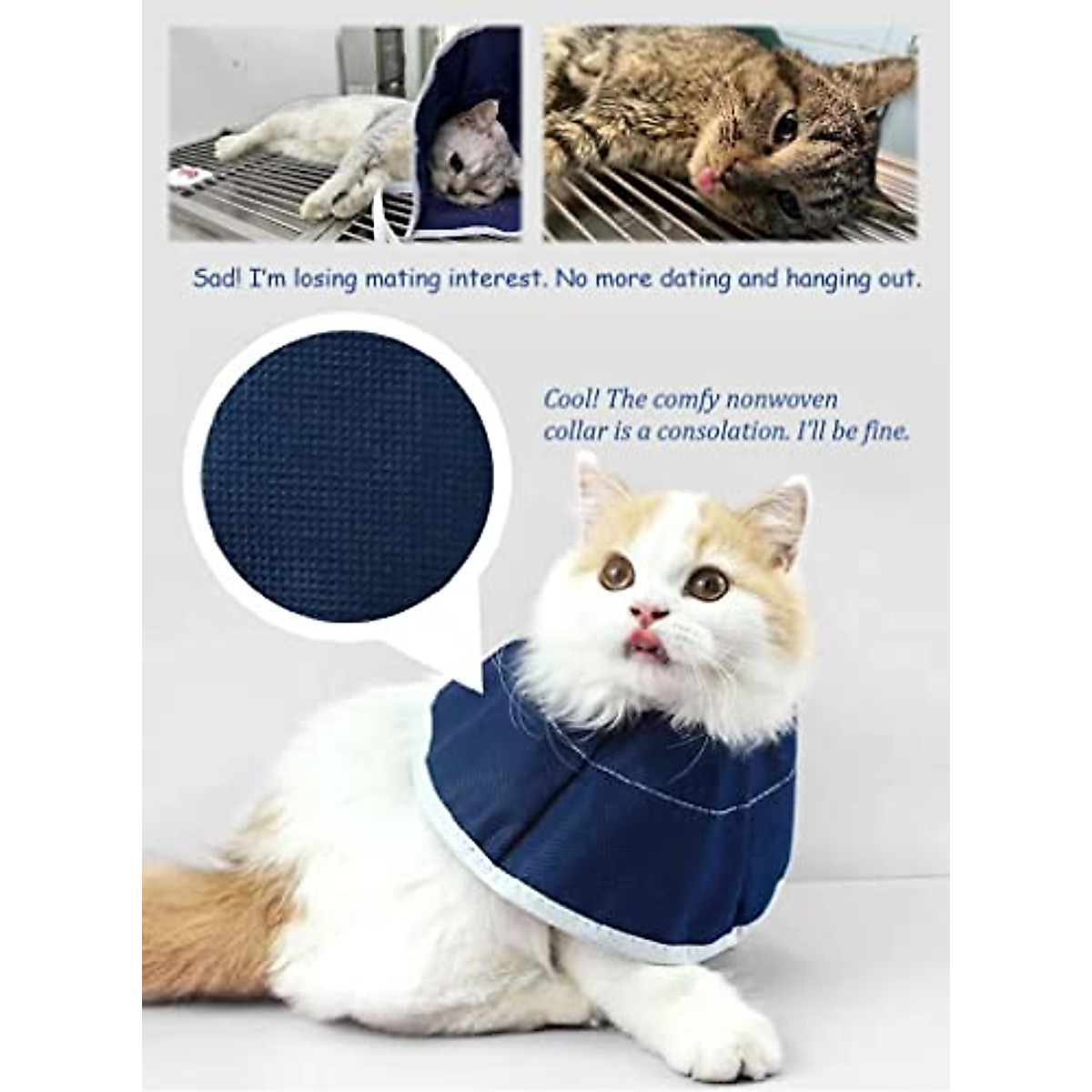 NonwovenEco Soft Recovery Cat Cone Collar, Dog Neck Donut Collar After Surgery, Protect The Wound Stop Licking. Easy Eating & Drinking. for Pets up to 10'' Neck Circumference (M)