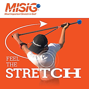 The Most Important Stretch in Golf - A Device, Golf Stretch, Golf Exercise, Golf Swing Train in One Motion. Perfect Practice Warm-Up. Shaft for Strength, Rhythm, Golf Stretching Device. Indoor/Outdoor