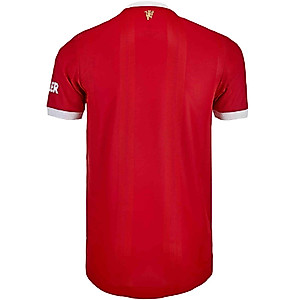 adidas Men's Manchester United Home Authentic Soccer Jersey 2021/22 (Medium) Red