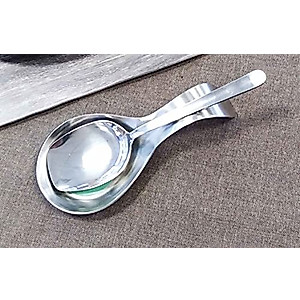TableCraft Products HB1 Single Spoon Rest, Stainless Steel Brushed