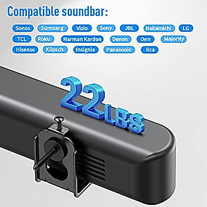 MOUNTUP Universal Soundbar Wall Mount with Patented Design, Level Adjustable After Installation Sound Bar Bracket for Most of Soundbars Max 20 lbs Anti-Drop Soundbar Wall Shelf, Black