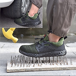 SUADEX Steel Toe Shoe for Men Work Shoes Womens Lightweight Comfortable Safety Sneakers