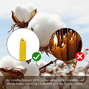 Kunrsug Beeswax Candles, No-Drip, Smoke-Less, 50 Pack Beeswax Taper Candles Church Prayers, Decorations, Birthday Celebrations, Each Candle Measures 6.3" in Height and Has A Diameter of 0.2"