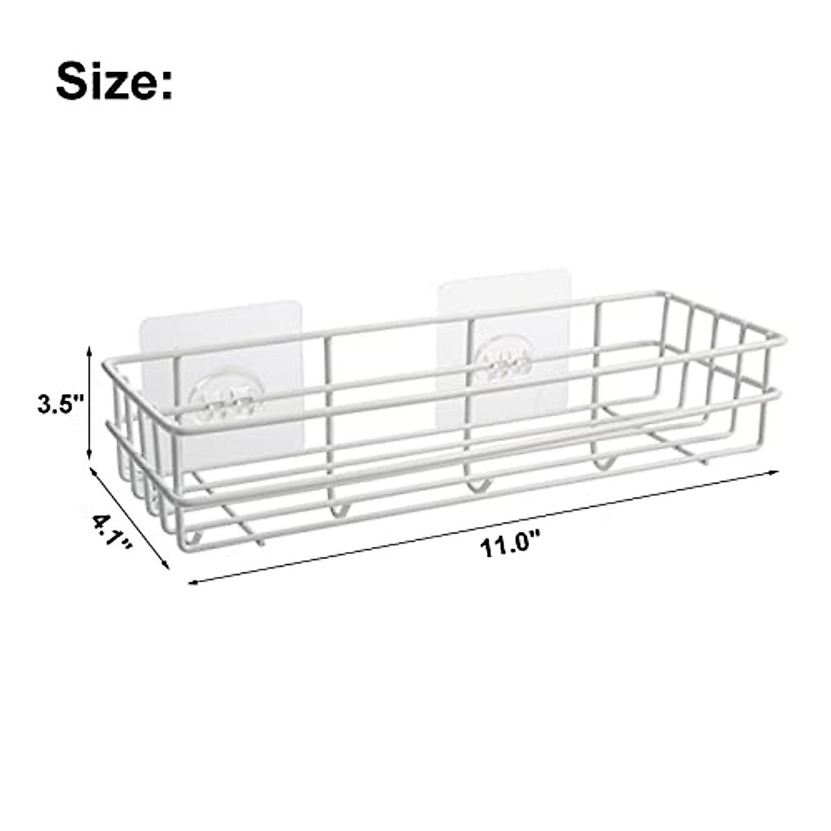 Bathroom Shelf Organizer Shower Caddy Storage Kitchen Rack With Traceless Transparent Adhesive No Drilling Black Roll up Dish Drying Rack