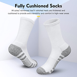 Felicigeely Athletic Socks Cushion Running Socks Performance Breathable Crew Socks Outdoor Sports Socks for Men Women 6Pairs