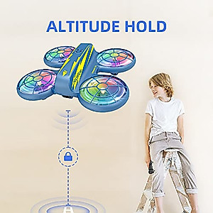 HocoFLow RC Drone for Kids Mini Drone with Lights Kids Drone Altitude Hold Headless Mode Stunt Drones for Kids 6-12 (Blue)