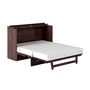 AFI Deerfield Murphy Bed Chest with Charging Station, Queen, Burnt Amber