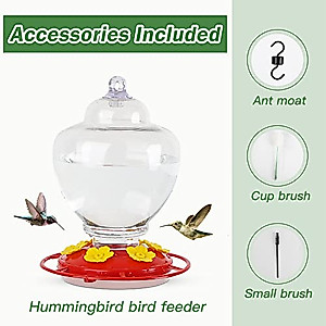 40 Ounces Hummingbird Feeder,Hummingbird Feeders for Outdoors Hanging,Plastic Humming Birds Feeders for Outside with 6 Feeding Perch Red