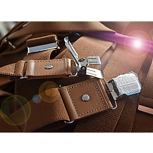 ZXEROYM Suspenders for Men Adjustable Y Back Elastic with Strong Clips Navy