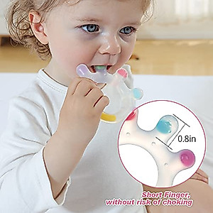 Haakaa Large-Palm Baby Teething Toys, Food Grade Silicone Teethers for Babies 0-6 Months/6-12 Months, BPA Free Teething Relief Baby Chew Toys