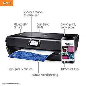 HP Envy 5055 Wireless All-in-One Photo Color Printer, HP Instant Ink & Amazon Dash Replenishment Ready (M2U85A) (Renewed)