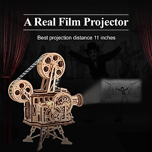 ROKR 3D Wooden Puzzles Vitascope for Adults - Model Building Kits Mechanical Construction for Adults to Build, Educational Brain Teaser DIY Crafts Kits, Halloween Collection Gifts for Men (Vitascope)