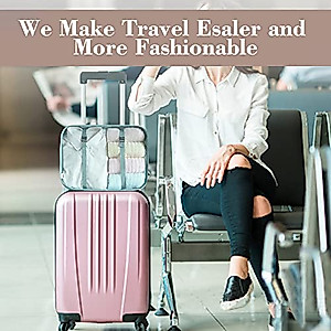 Packing Cubes for Travel, AVITORO 8 Pcs Travel Packing Cubes for Suitcases Lightweight Travel Essential Bag with Toiletries Bag for Clothes Shoes Cosmetics Toiletries, For 18-32'' luggage (Grey Blue)