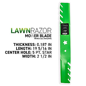 8TEN LawnRAZOR Mower Blade Set for AYP Husqvarna LT 1238 38 Inch Decks 127842 134148 581116302 532139774 (Toothed Mulching)