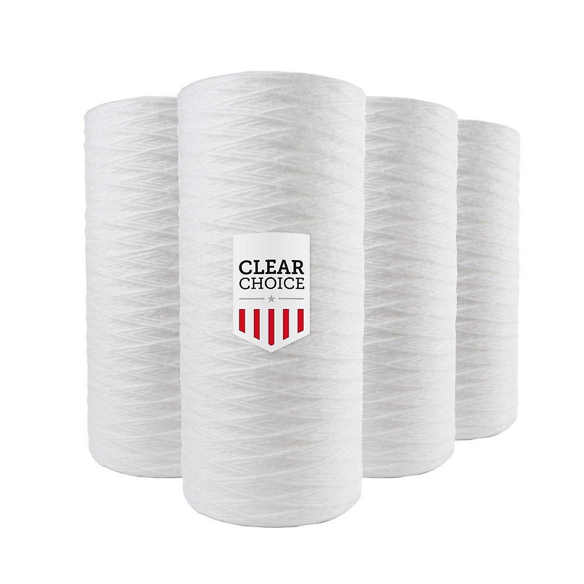 Clear Choice Sediment Water Filter 50 Micron 10 x 4.50" Water Filter Cartridge Replacement 10 inch RO System CW-50, 5599401 AP814, 4-Pk