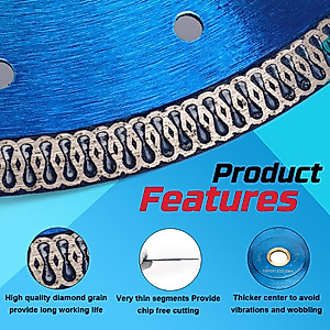 Tiledurepro 2Pc/Lot 4.5" Tile Saw Blade Super Thin Diamond Blade Porcelain Cutting Disc Wheel for Angle Grinder