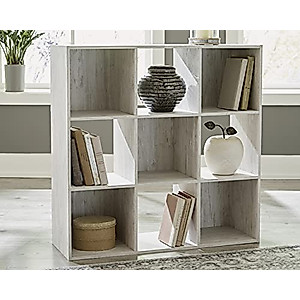 Signature Design by Ashley Paxberry Coastal 9 Cube Storage Organizer or Bookcase, Whitewash & Paxberry Coastal 6 Cube Storage Organizer or Bookcase, Whitewash