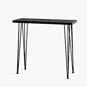 VICLLAX Metal Bar Height Table, Patio Long Bar Table, Narrow Counter Height Table, Metal Table Bar Height for Hot Tub, Garden, Yard, Balcony, Poolside