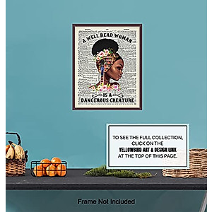African American Wall Art - Classroom Decor - Never Underestimate a Girl With a Book - Black Woman Poster - African American Girl Women, Black Women - Motivational Wall Decor - Black Art
