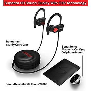 Senso Bluetooth Headphones, Best Wireless Sports Earbuds w/Mic IPX7 Waterproof HD Stereo Sweatproof Earphones for Gym Running Workout Noise Cancelling Earphones Earbuds Noise Cancelling Headsets