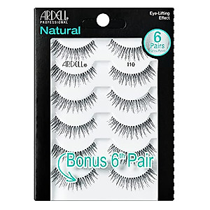 Ardell False Eyelashes, Natural 110, 5 pair + bonus pair Multipack for Eye-Lifting Effect