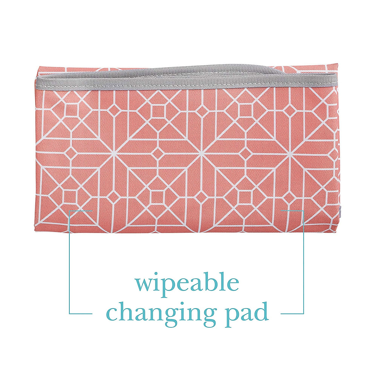 JJ Cole - Backpack, Gender Neutral Large Capacity Diaper Bag, Multifunctional, Stylish, with Stroller Clips and Changing Pad, Coral Tile