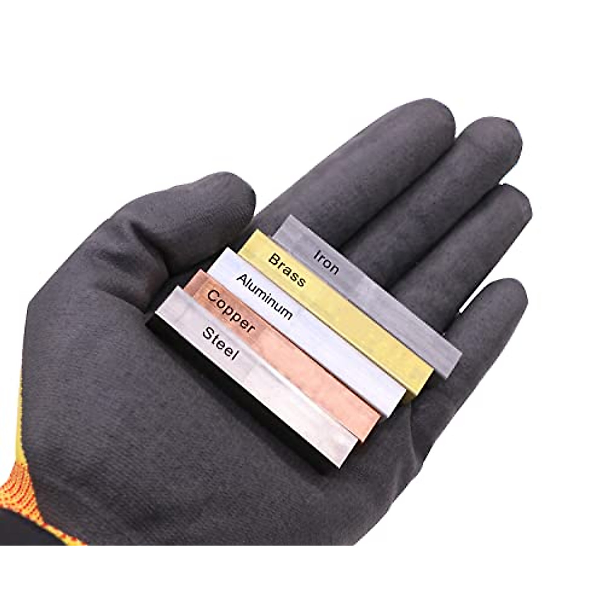 5Pcs Metal Block Set-Brass, Copper,Iron,Steel & Aluminum for Density Investigation,Specific Gravity,Collectible,Specific Heat Experiment