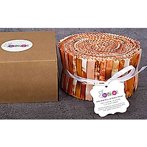 Soimoi 40Pcs Tie Dye Print Cotton Precut Fabrics for Quilting Craft Strips 2.5x42inches Jelly Roll - Orange