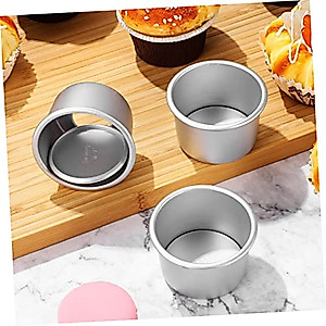 EXQUIMEUBLE 5pcs Live Cake Mold Mini Cake Pan Angel Food Cake Angel Food Cake Pan Cheesecakes Baking Tray Chiffon Tube Pan Bread Pan Aluminum Alloy Silver 4 Inch Cake Tin Small Round Cake Pan