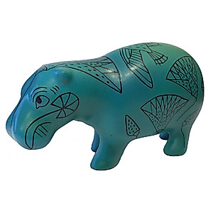 Blue Hippo Pocket Art Ancient Egyptian Museum Replica Hippopotamus Miniature Statue 4L