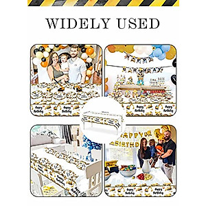 Heboland 3 Pieces Construction Birthday Party Supplies Tablecloth, Large Size 54 x 108 Inch Rectangular Truck Plastic Table Cover, Construction Table Cloths for Parties Decorations Kids Boys